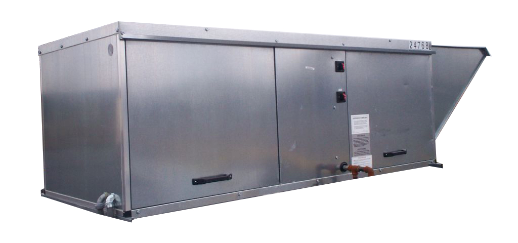 HoodMart Low Ceiling Sloped Front Tempered Exhaust Hood System - 7' x 48"