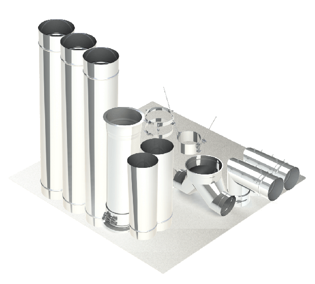 Two 16" Connection, 22" Pant Leg - Single Wall, Grease Duct, 10 ...