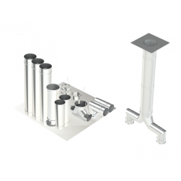 Two 12" Connection, 18" Pant Leg - Single Wall, Grease Duct, 10 ...