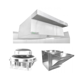 HOODMART TYPE 2 condensate Hood SYSTEM W/ PSP MAKE-UP AIR 4' x 48"